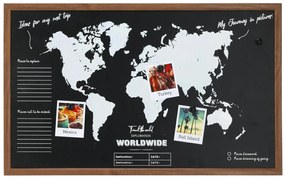 Magnetická tabule s mapou World, 78x48 cm