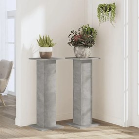 Stojany na rostliny 2 ks betonově šedé 30 x 30 x 80 cm kompozit 3307867