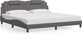 Rám postele Viana bez matrace šedý 200x200 cm umělá kůže 3208120