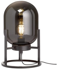 Černá stolní lampa se skleněným stínidlem (výška 34 cm) Regi – Fischer &amp; Honsel