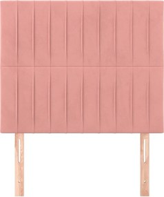 Čelo postele růžové 100x5x118/128 cm sametové 3116617