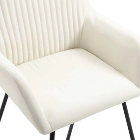 Jídelní židle 4 ks krémové textil 277098