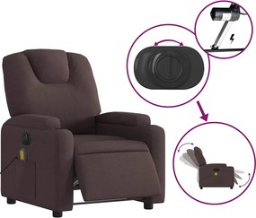 Elektrické masážní polohovací křeslo tmavě hnědé textil 3204361