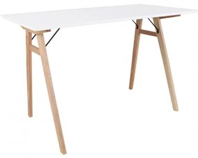 Stůl VOJENS 120 cm bílý, přírodní podnož House Nordic 2402020