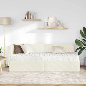 Rohový rám postele Krémová 80 x 200 cm samet 3394069