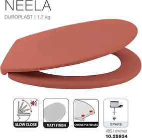 Spirella NEELA WC prkénko matná terakota / soft-close / duroplast