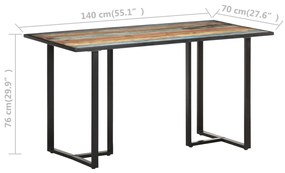 Jídelní stůl Plaster - 140 cm | masivní recyklované dřevo