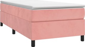 Box spring postel s matrací růžová 90x190 cm samet 3144656