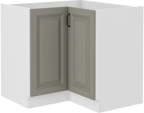 Kuchyňská skříňka Stilo 90x90 DN 1F BB korpus bílá, dvířka světle šedá CLAY
