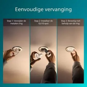 Philips Peridot nikl O8,3 cm / Vestavné svítidlo / GU10 / 7W / IP20