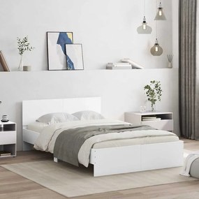 Rám postele s čelem a LED osvětlením bílý 140 x 190 cm 3207623