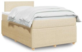 Box spring postel s matrací krémová 120x190 cm textil 3289693
