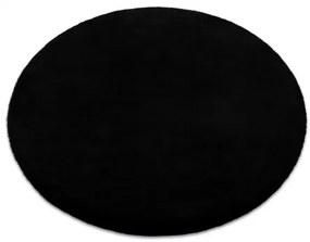 Dywany Luszczow Kusový koberec kulatý BUNNY černý, imitace králíčí kožešiny Rozměr koberce: 120 cm KRUH