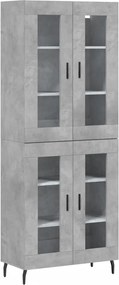Skříň highboard betonově šedá 69,5x34x180 cm kompozitní dřevo 3198293