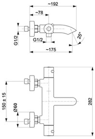 KFA Armatura 5734-010-00 - Termostatická vanová baterie MOZA lesklý chrom