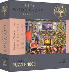 Dřevěné puzzle trefl wood craft origin puzzle u krbu 1000 dílků