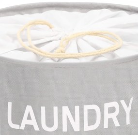 Úložný koš 55l, šedý s nápisem Laundry SPRINGOS HA0117