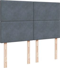 Box spring postel s matrací tmavě šedý 140 x 190 cm samet 3293201