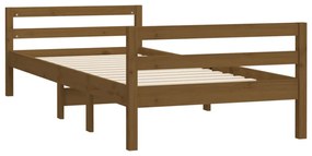 Rám postele medově hnědý 80 x 200 cm masivní borové dřevo - Default Title