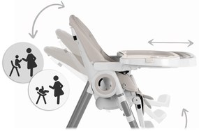 Nukido Kojicí židle se stolečkem, lehátko Belo šedé + čelenka s hračkami