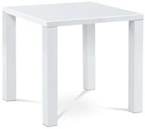 Autronic Moderní jídelní stůl Jídelní stůl 80x80x76 cm, vysoký lesk bílý (AT-3005 WT) (2xKarton)