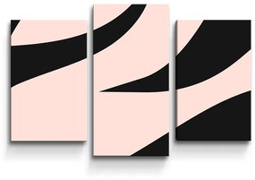 Sablio Obraz - 3-dílný Růžový vzor zebry - 75x50 cm