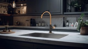 Invena Moonlight, dřezová baterie h-400, černá-růžové zlato, INV-BZ-77-014-V