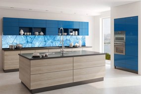 DIMEX | Fototapeta do kuchyně Makro pampelišky KI-350-127 | 350 x 60 cm | modrá, bílá