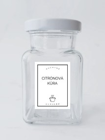 Samolepka na kořenky CITRÓNOVÁ KŮRA bílá 3 × 4 cm základní písmo