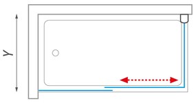 Vanová zástěna s posuvnými dveřmi a pevnou boční stěnou PXV2+PXVB 730–755 - Transparent Brillant Univerzální PXVB /750 452-7500000-00-02