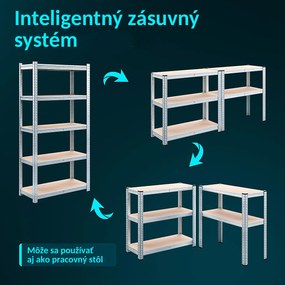 Monzana Regál policový - dřevotříska s vysokou nosností 180 x 90 x 40 cm / 875 kg