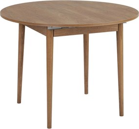 Kulatý rozkládací jídelní stůl s přídavnou deskou v dekoru dubu ø 100 cm Viona – Kalune Design