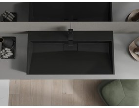 Mexen Ava, umyvadlo na desku z konglomerátu 1/O 90 x 46 cm, černá matná, 23018071