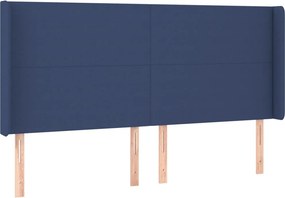 Box spring postel s matrací a LED modrá 160x200 cm textil 3138171