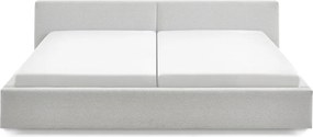 Šedá čalouněná dvoulůžková postel s úložným prostorem s roštem 200x240 cm Cube – Meise Möbel