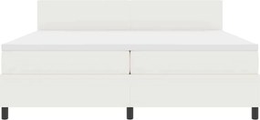 Postel s boxspringem s čelo Krémová a bílá 200 x 200 cm 3337529