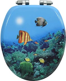 WC sedátko s funkcí pomalého sklápění MDF podmořský motiv 146916