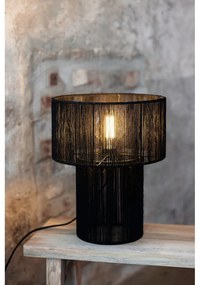 Černá stolní lampa se stínidlem z juty (výška 38 cm) Soga – Markslöjd