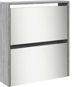 Botník se zrcadlem 5patrový šedý sonoma 63 x 17 x 169,5 cm 3228284