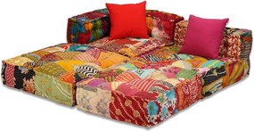 3místný modulární pouf patchwork textil 244979