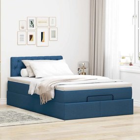 Osmanský rám postele s matrací modrá 120x190cm textil 3311531