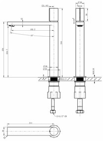 Sapho KAISA stojánková umyvadlová baterie vysoká , bez výpusti, 235mm, chrom ZT009