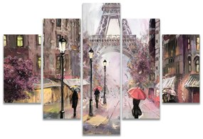Malvis ® Obraz - Pařížská ulice Velikost: pětidílné schody - 100x50 cm