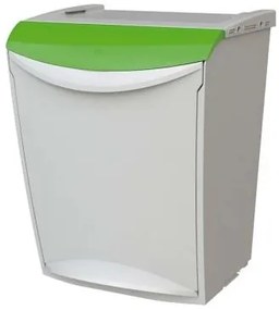 Odpadkový koš na třídění odpadu 25l - zelené víko