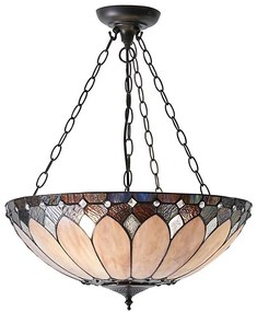 Endon 63976 - Lustr na řetězu Tiffany BROOKLYN 3xE27/60W/230V pr. 50 cm