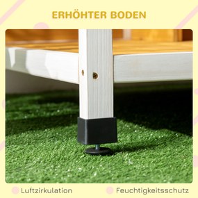 PawHut psí bouda z jedlového dřeva s terasou a odklápěcí střechou pro malé psy Indoor Outdoor Orange | Aosom.de