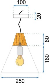 Toolight - Závěsná lampa Scandi A 1xE27, šedá, OSW-00103