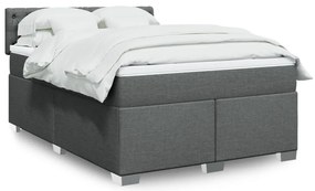 Box spring postel s matrací tmavě šedý 140 x 190 cm textil 3285891