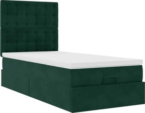 Osmanský rám postele s matracemi tmavě šedá 90x200cm samet 3314441