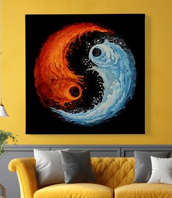 Obraz na plátně - Yin Yang Oheň Voda FeelHappy.cz Velikost obrazu: 140 x 140 cm